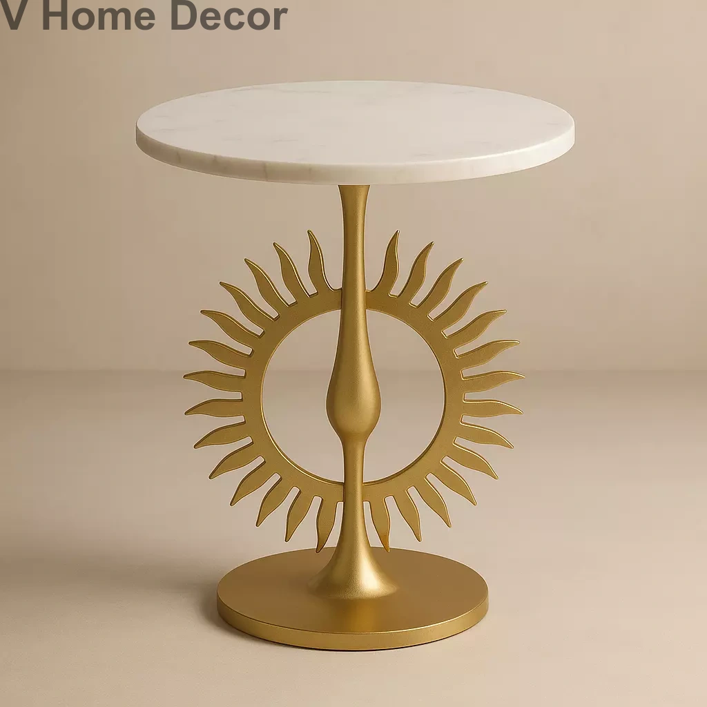 Bhagavathi Aura Side Table (15” Marble Top) – Kerala Devi Halo-Inspire ...