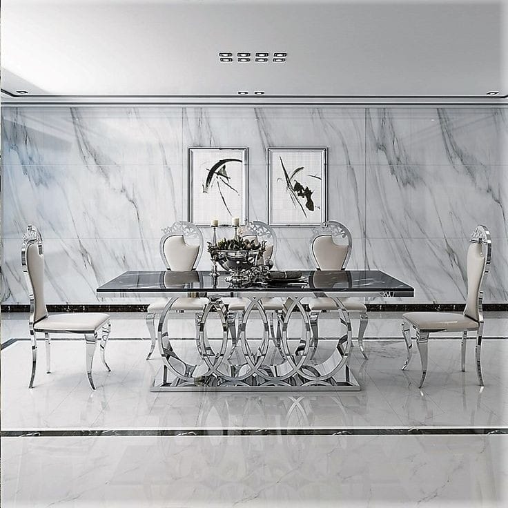 stainless steel dining table set - Stylish Stainless Steel Dining Table ...